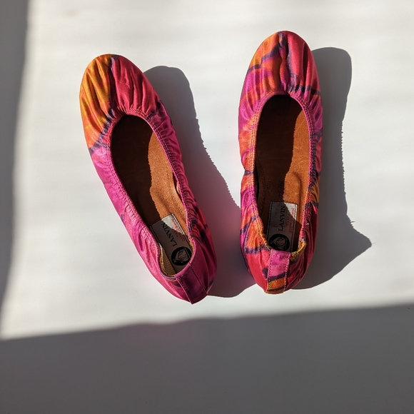 Lanvin | Shoes | Lanvin Paris Multicolor Silkleather Ballet Flats Made ...